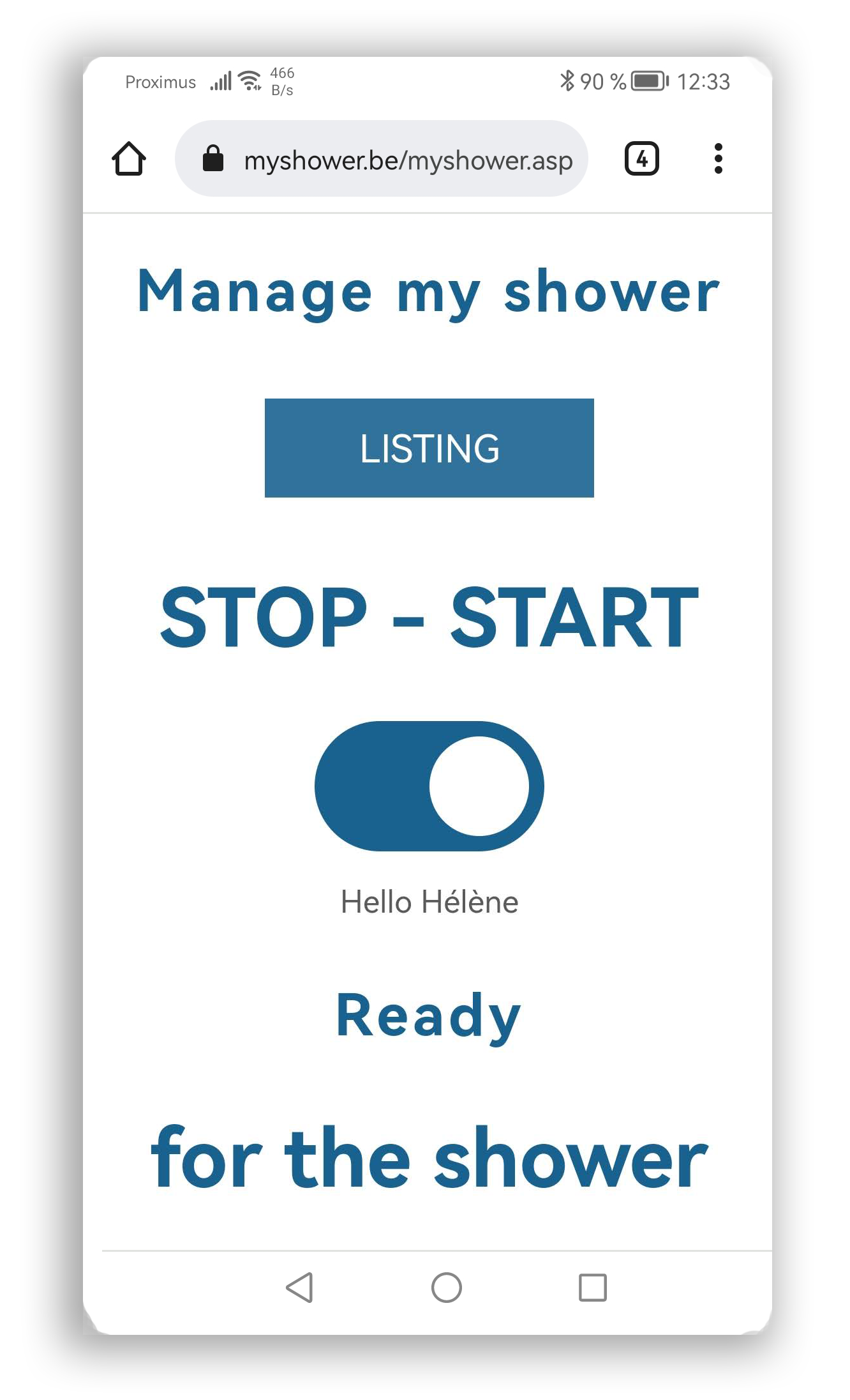Manage my showers – Home automation module and application for the ...